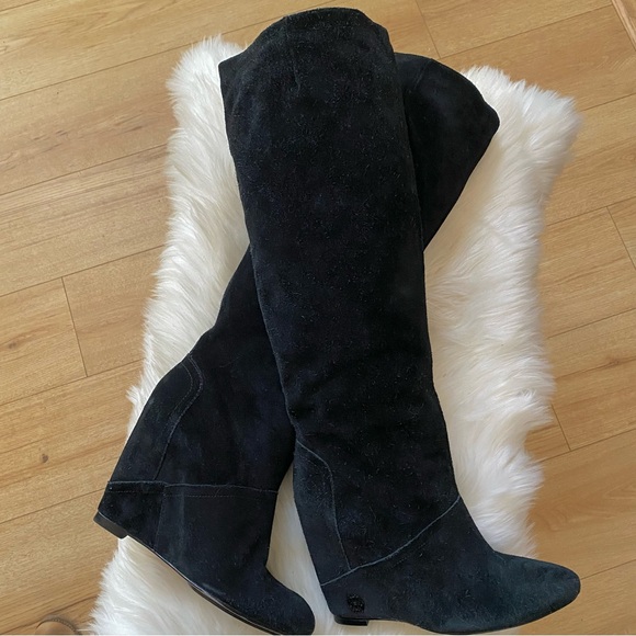 House of Harlow 1960 | Shoes | House Of Harlow Black Suede Wedge Knee ...